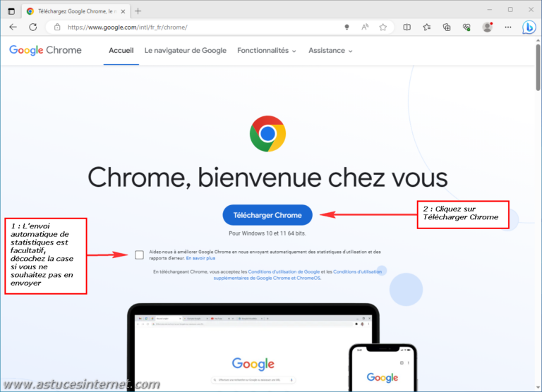 Téléchargement et installation de Google Chrome – ASTUCES-INTERNET