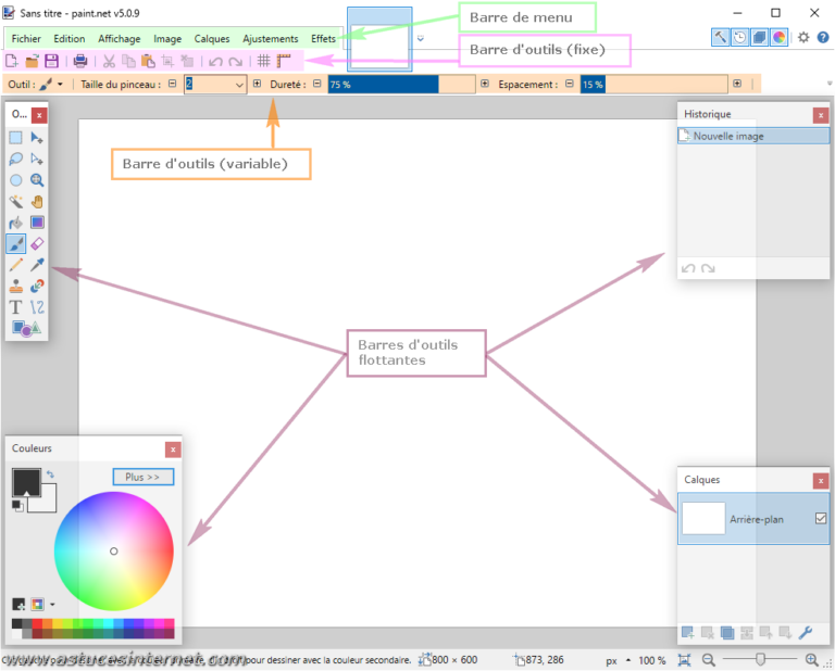 Interface de Paint.NET – ASTUCES-INTERNET