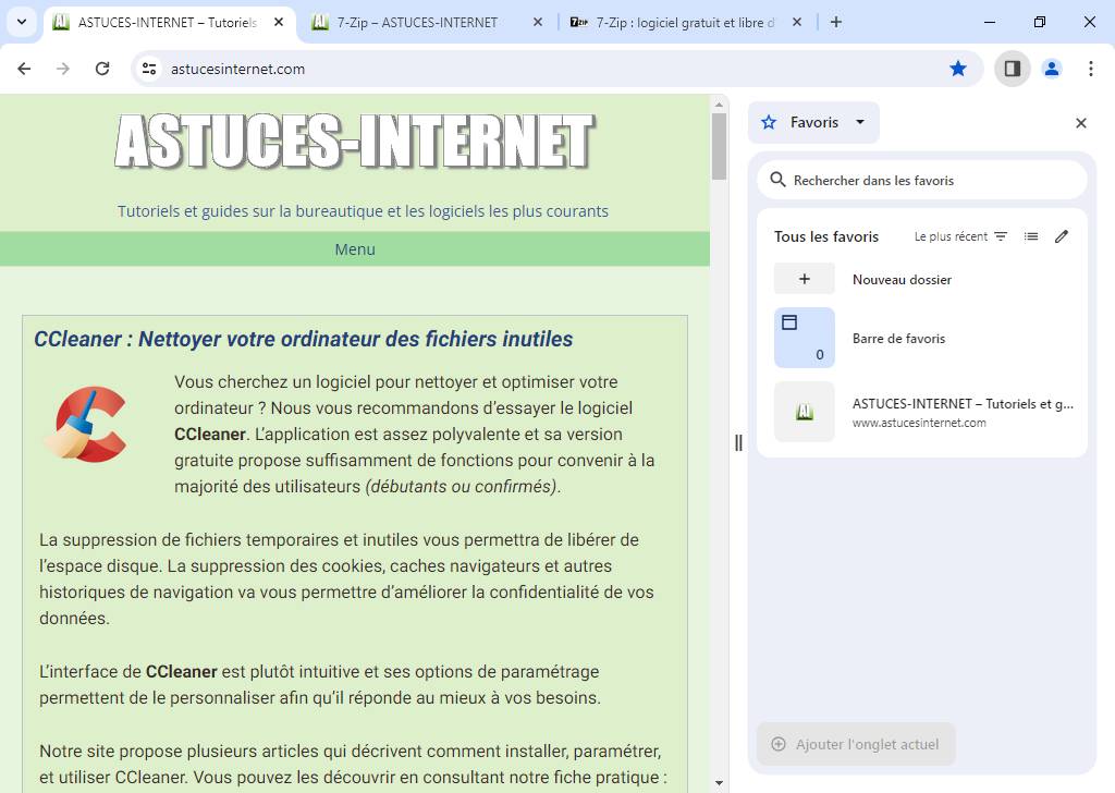 Interface et fonctionnalités de base de Google Chrome – ASTUCES-INTERNET