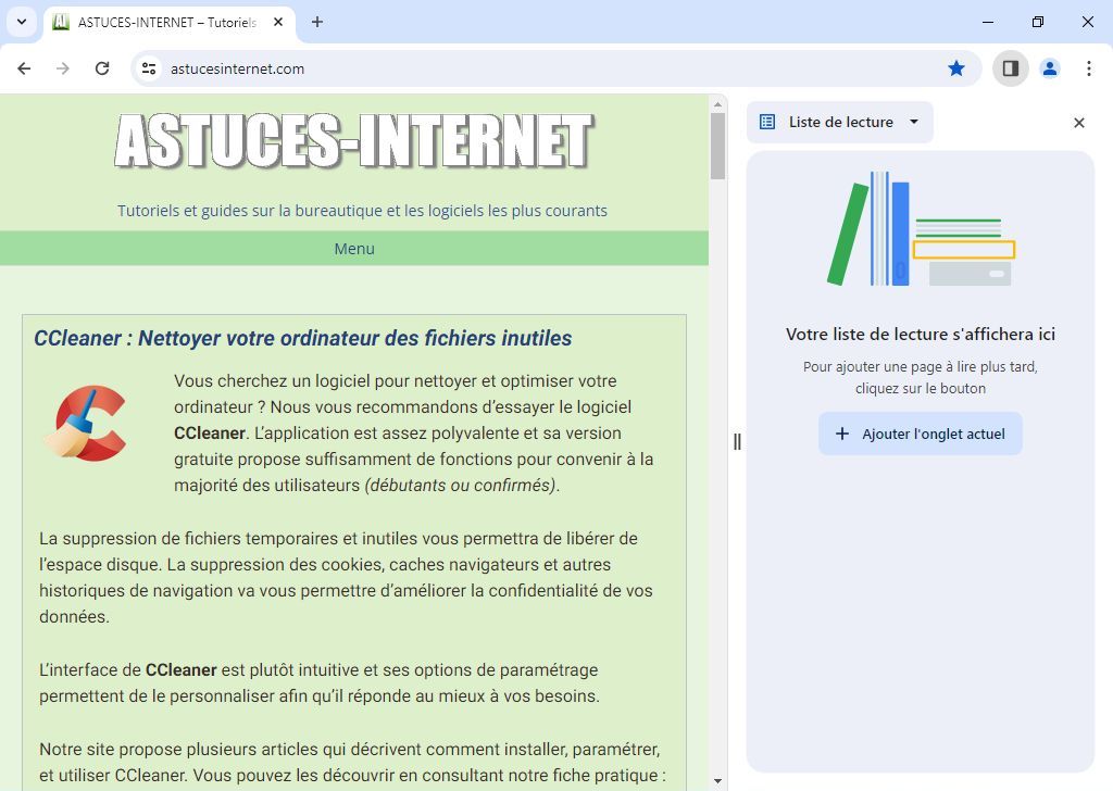 Interface et fonctionnalités de base de Google Chrome – ASTUCES-INTERNET