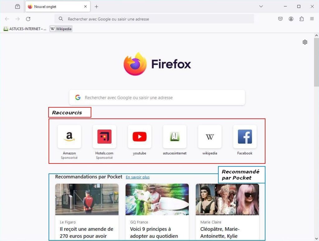 Interface et fonctionnalités de base de Firefox – ASTUCES-INTERNET