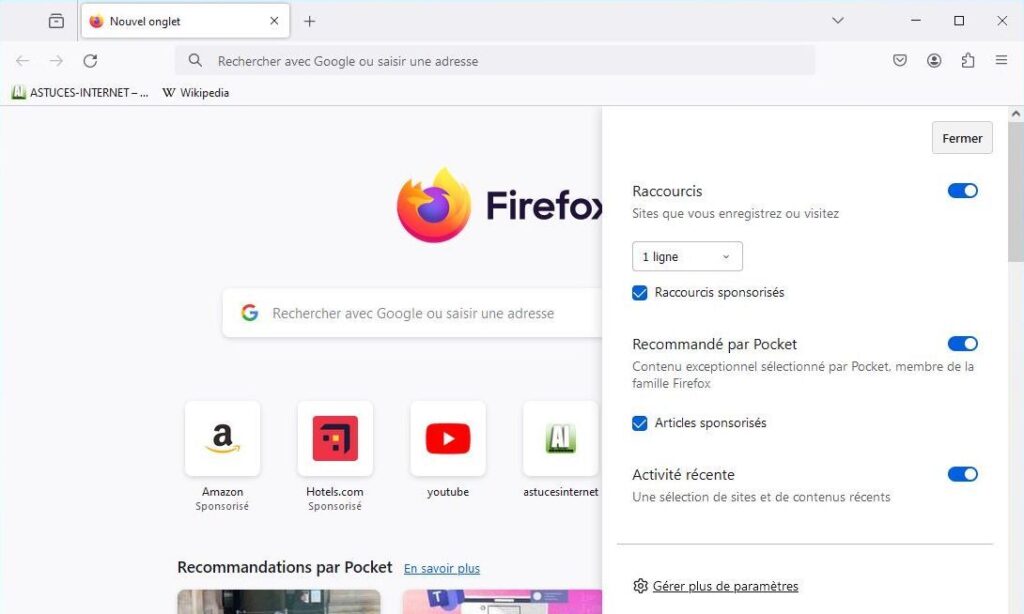 Interface et fonctionnalités de base de Firefox – ASTUCES-INTERNET