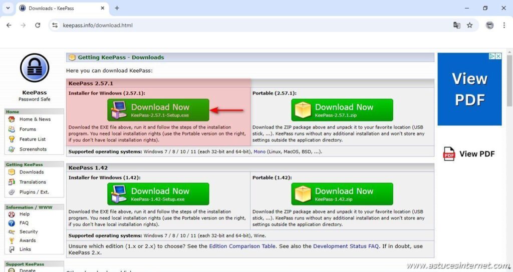 KeePass – Gestionnaire de mots de passe – ASTUCES-INTERNET