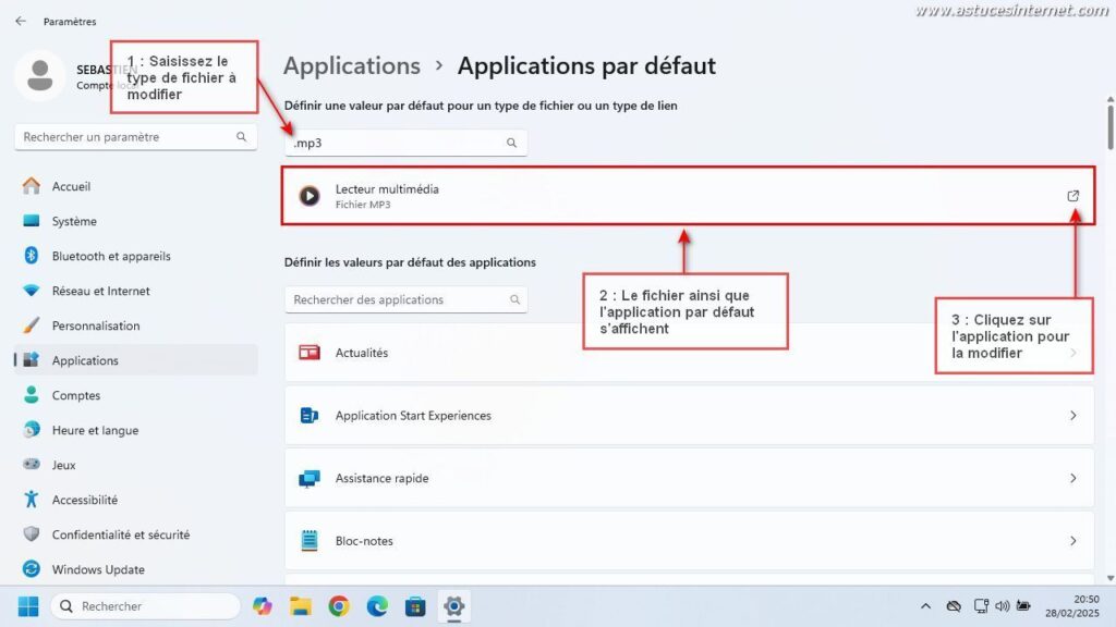 Comment modifier les applications par défaut sous Windows 11 ? – ASTUCES-INTERNET