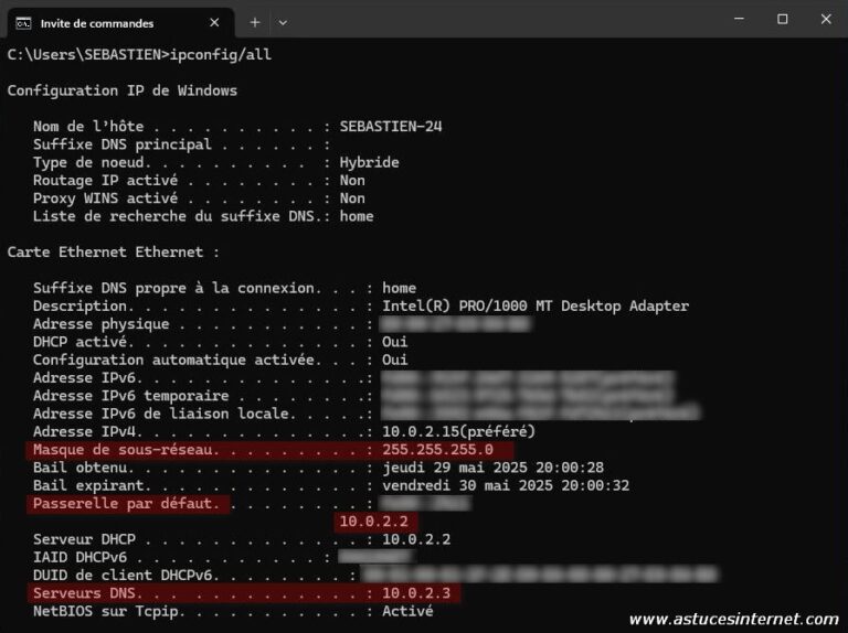 Comment modifier l’adresse IP d’une carte réseau ? – ASTUCES-INTERNET