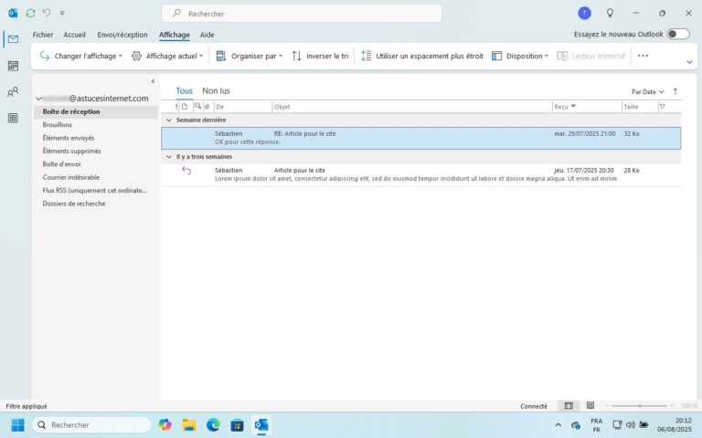 Personnaliser l’affichage d’Outlook – ASTUCES-INTERNET