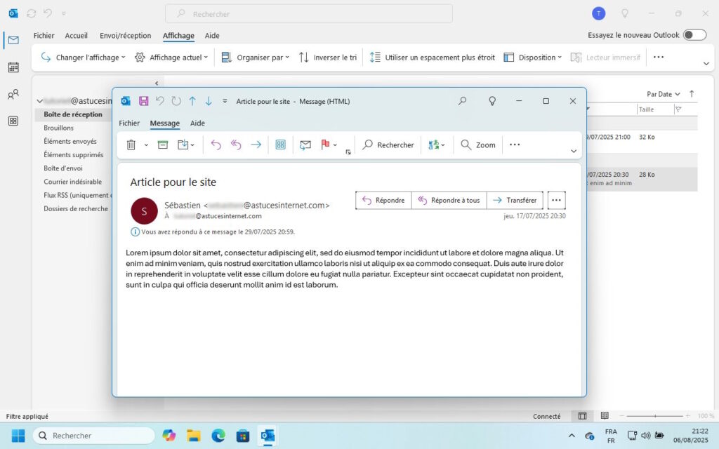 Personnaliser l’affichage d’Outlook – ASTUCES-INTERNET