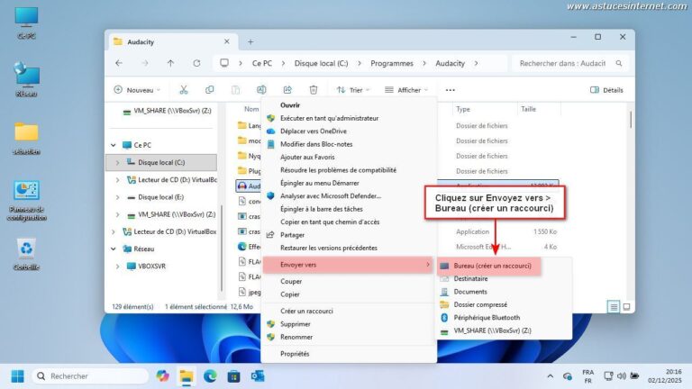 Comment créer un raccourci sur le bureau ? – ASTUCES-INTERNET